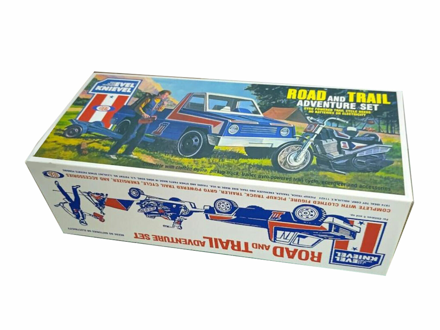 Ideal Toys Evel Knievel Road and Trail Adventure Set Reproduction Box